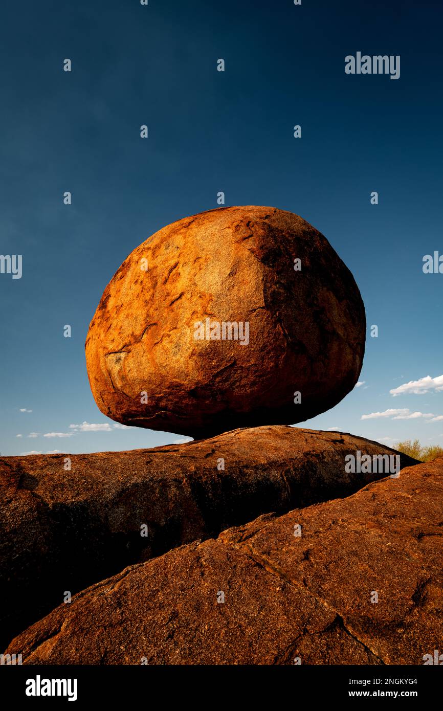 Famous rock formation of Devils Marbles in Australia's red heart Stock ...