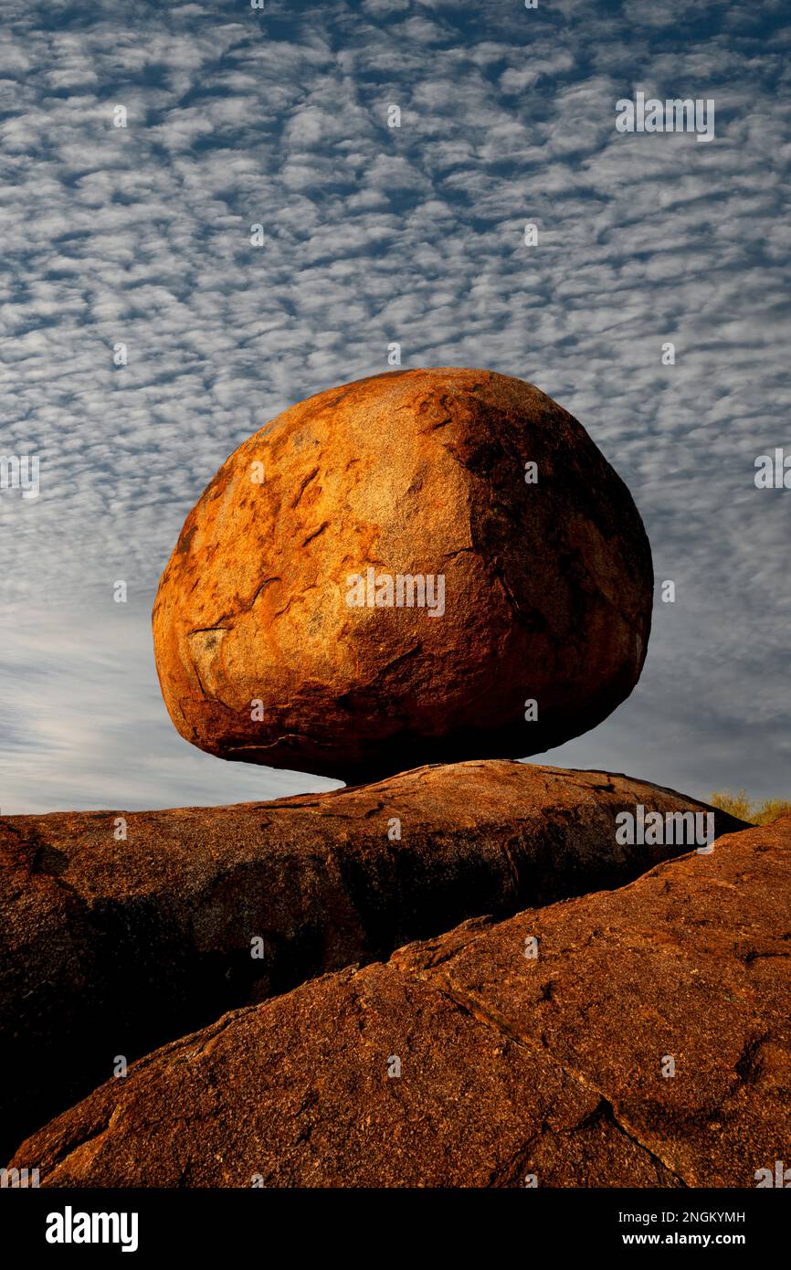 Famous rock formation of Devils Marbles in Australia's red heart Stock ...