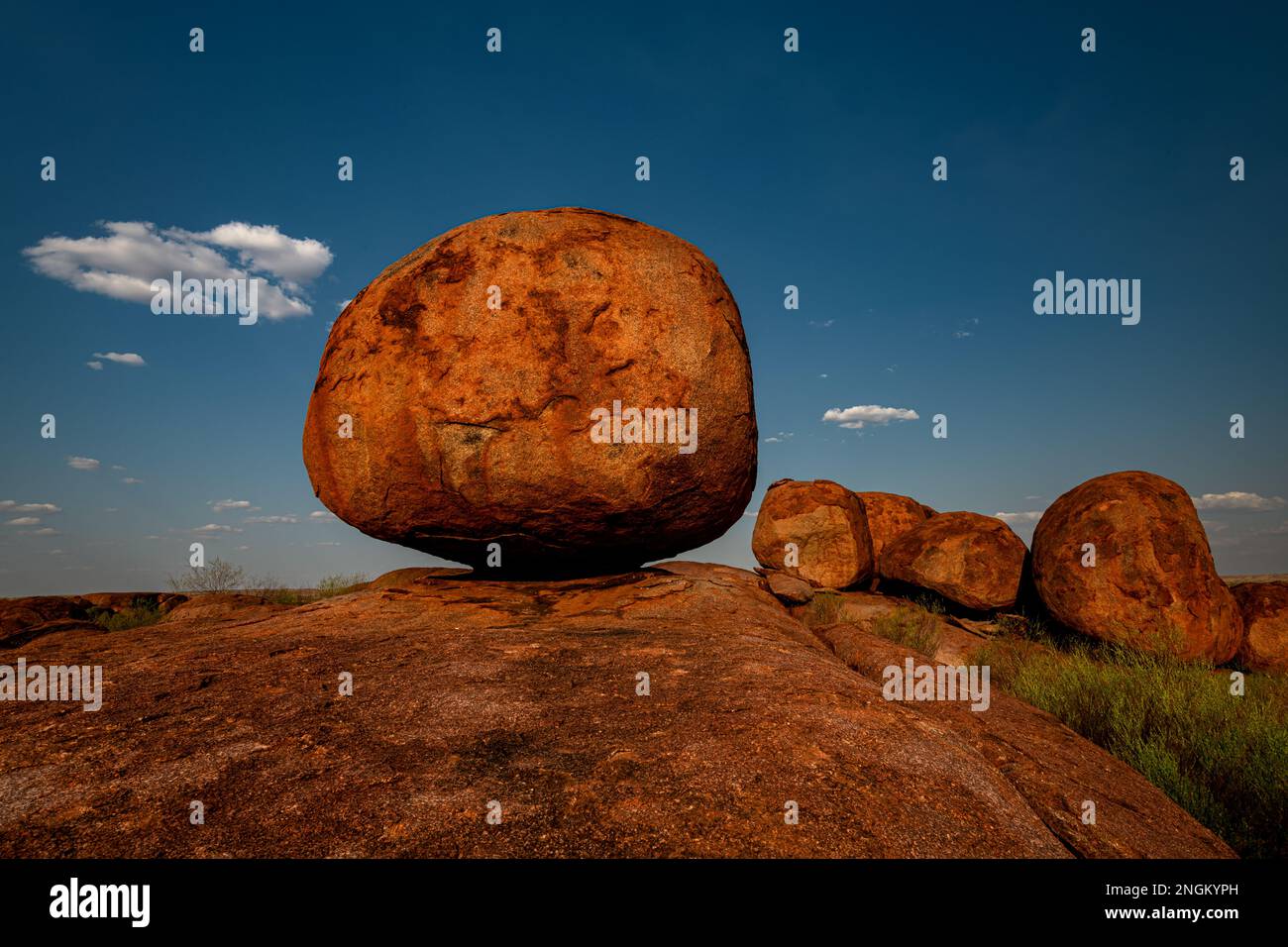 Famous rock formation of Devils Marbles in Australia's red heart Stock ...