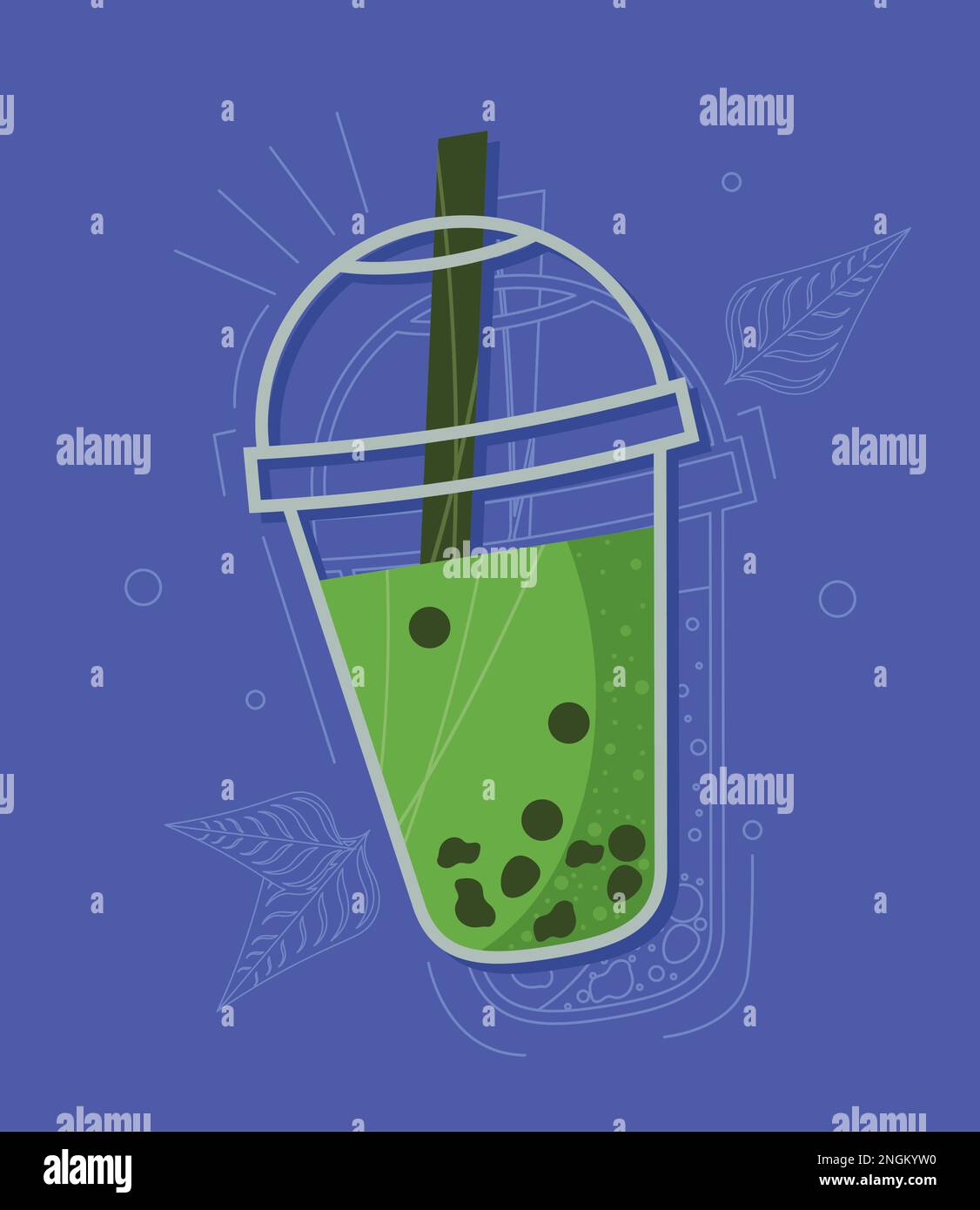 matcha iced drink Stock Vector Image & Art - Alamy