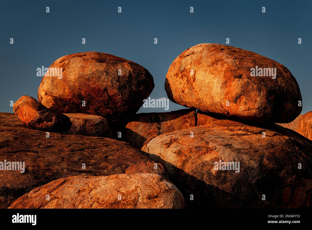Famous rock formation of Devils Marbles in Australia's red heart Stock ...