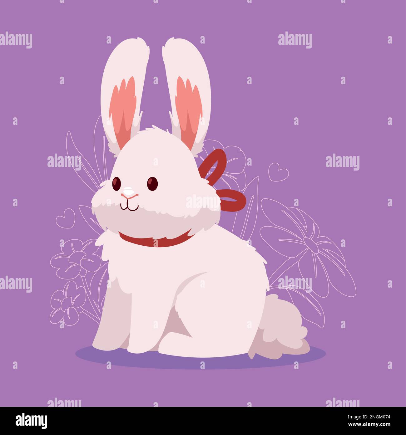 spring rabbit with bow Stock Vector Image & Art - Alamy