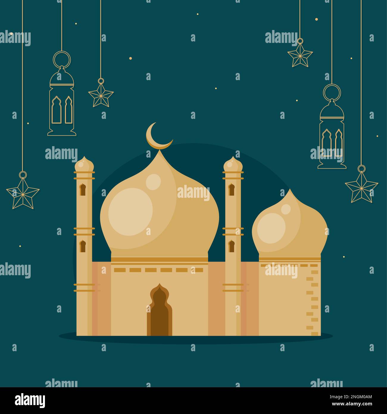 Golden arabic lamps hanging mosque hi-res stock photography and images ...
