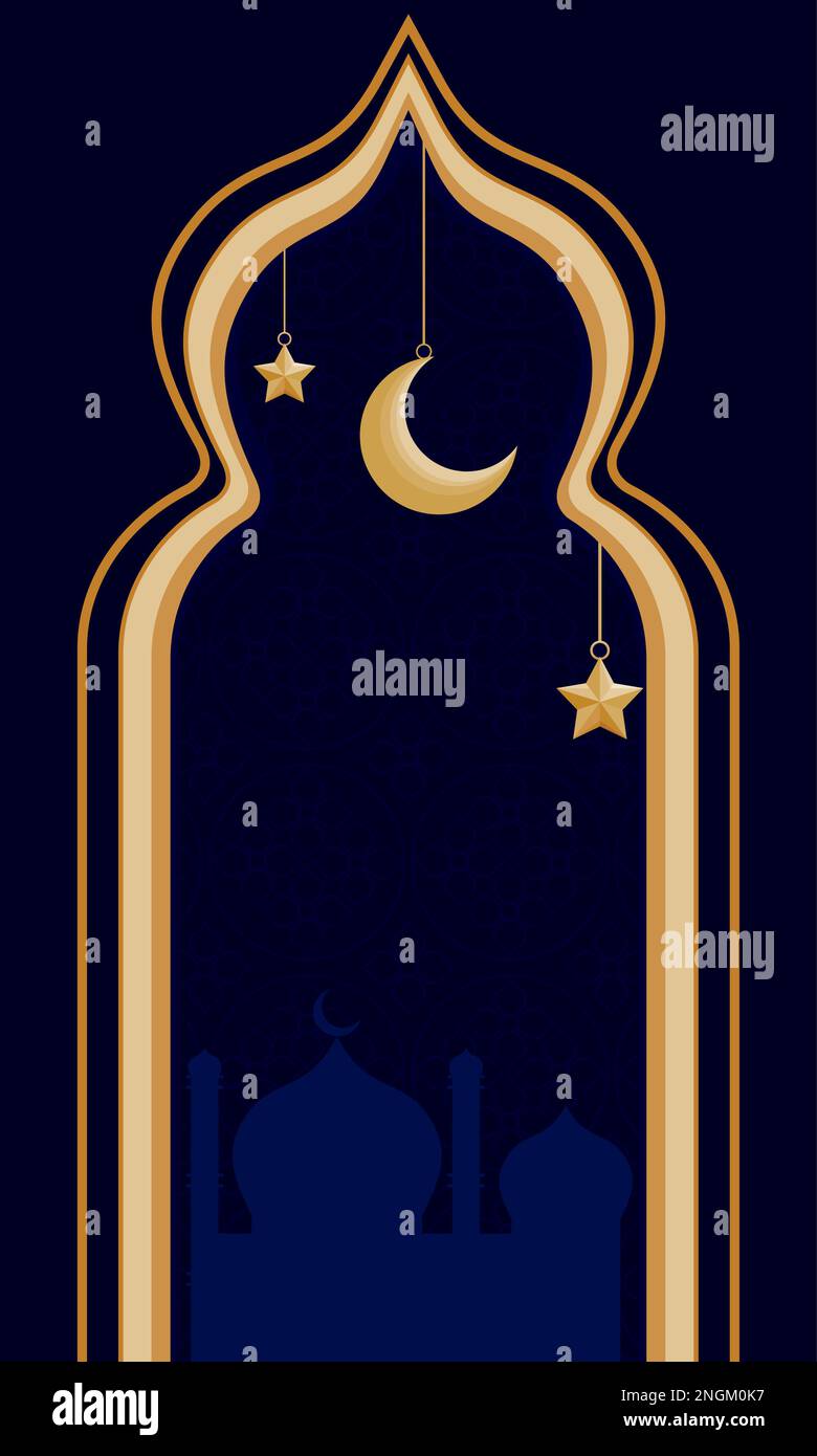 arch frame golden with moon Stock Vector Image & Art - Alamy