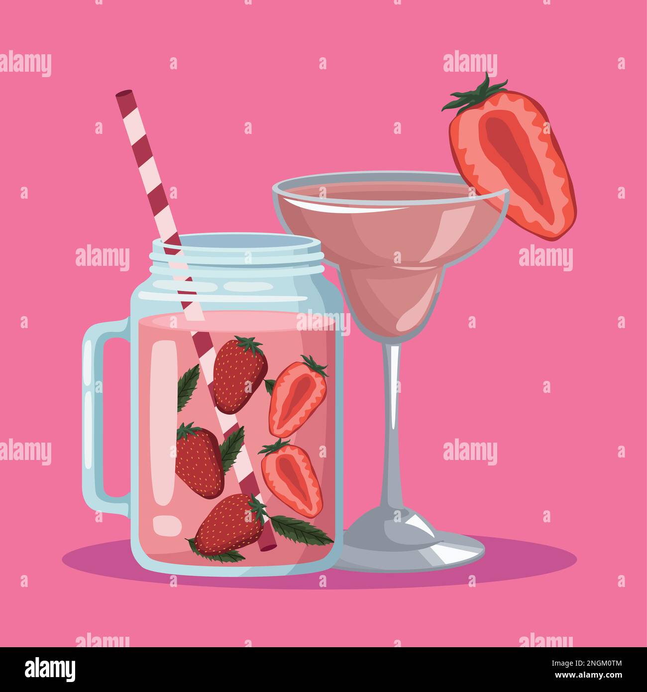 strawberry juices drinks Stock Vector Image & Art - Alamy