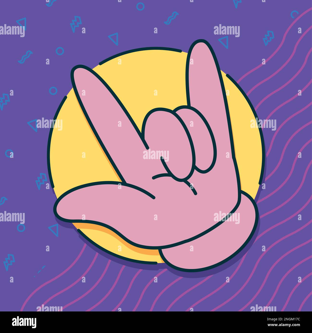 rock and rolls hand symbol Stock Vector Image & Art - Alamy