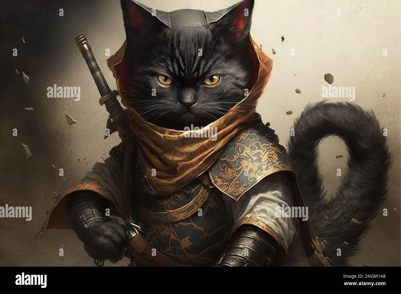 Funny ninja cat vector hi-res stock photography and images - Alamy