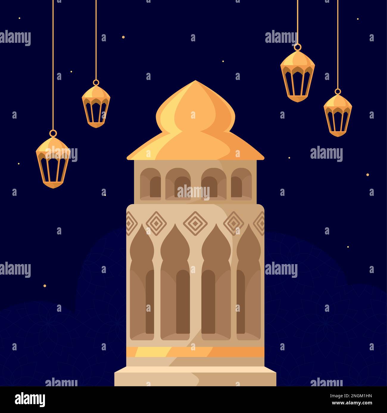 Golden arabic lamps hanging mosque hi-res stock photography and images ...