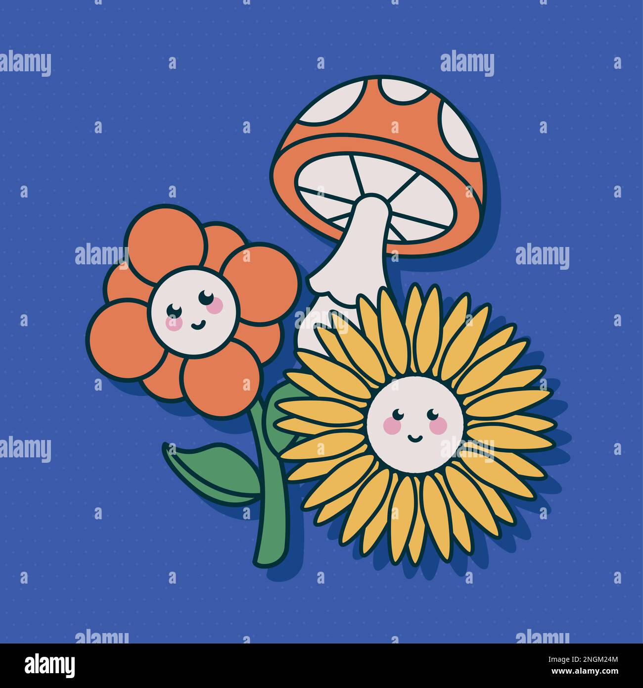 garden emojis retro style Stock Vector Image & Art - Alamy