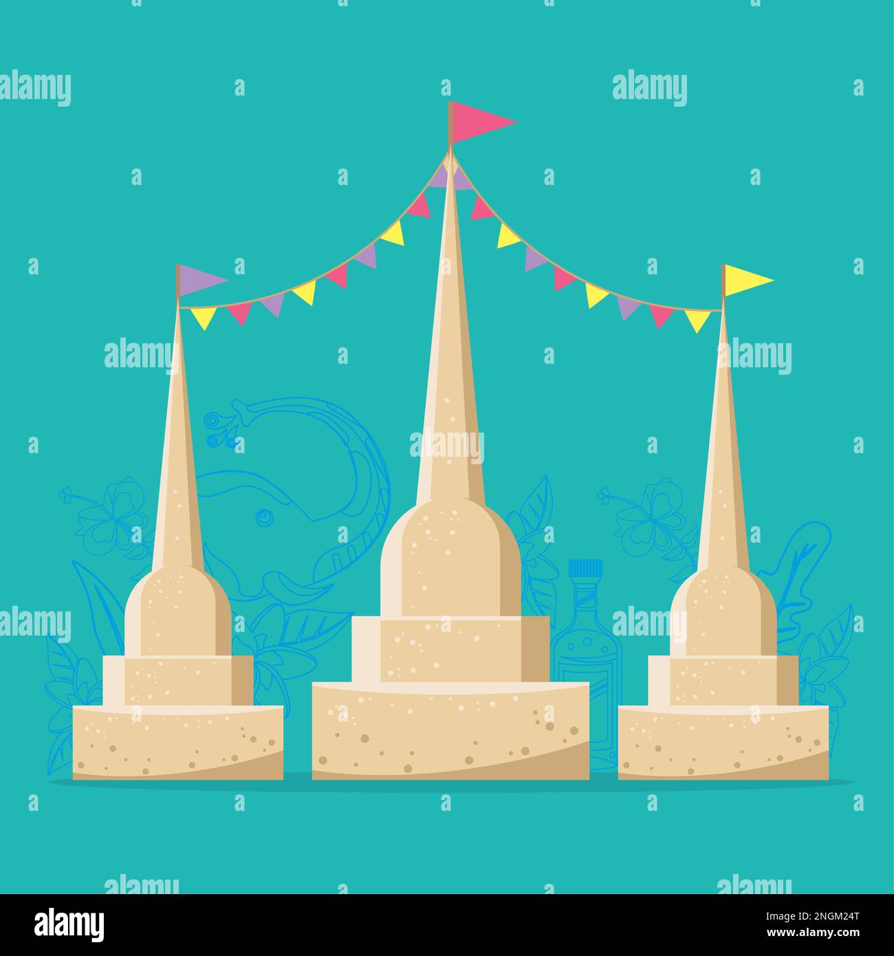 songkran pyramids with flags Stock Vector Image & Art - Alamy