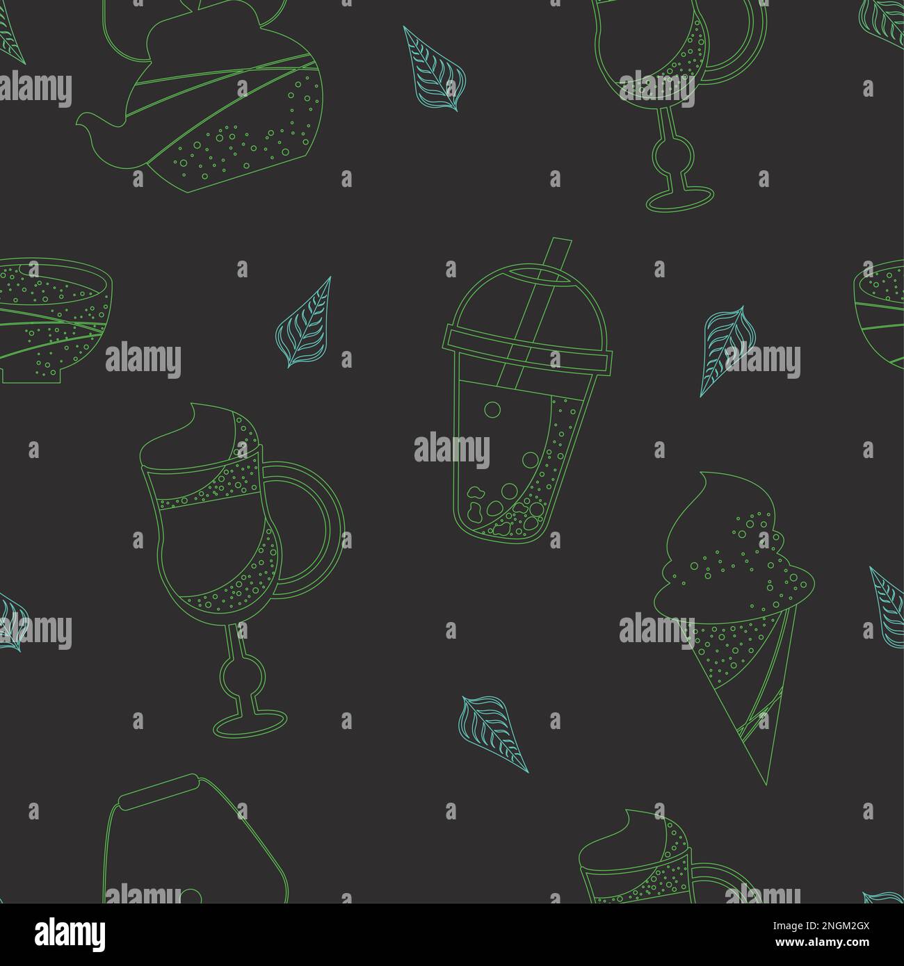 matcha neon style pattern Stock Vector Image & Art - Alamy