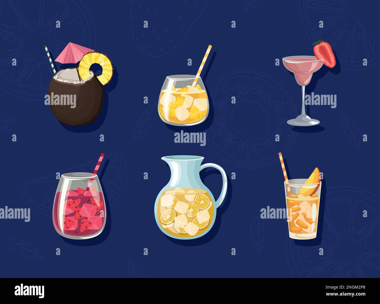 six refresh drinks Stock Vector Image & Art - Alamy