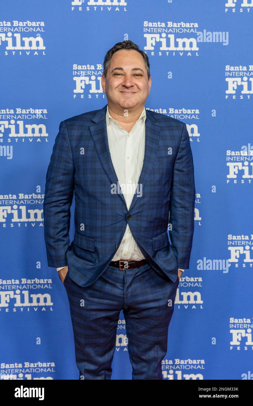 Santa Barbara, USA. 17th Feb, 2023. Moderator, Scott Feinberg arrives ...