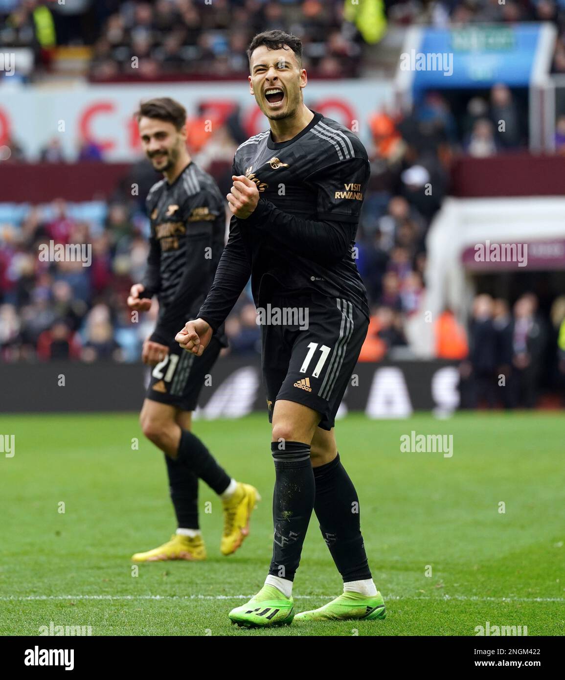 Arsenal's Gabriel Martinelli celebrates scoring his sides fourth goal ...