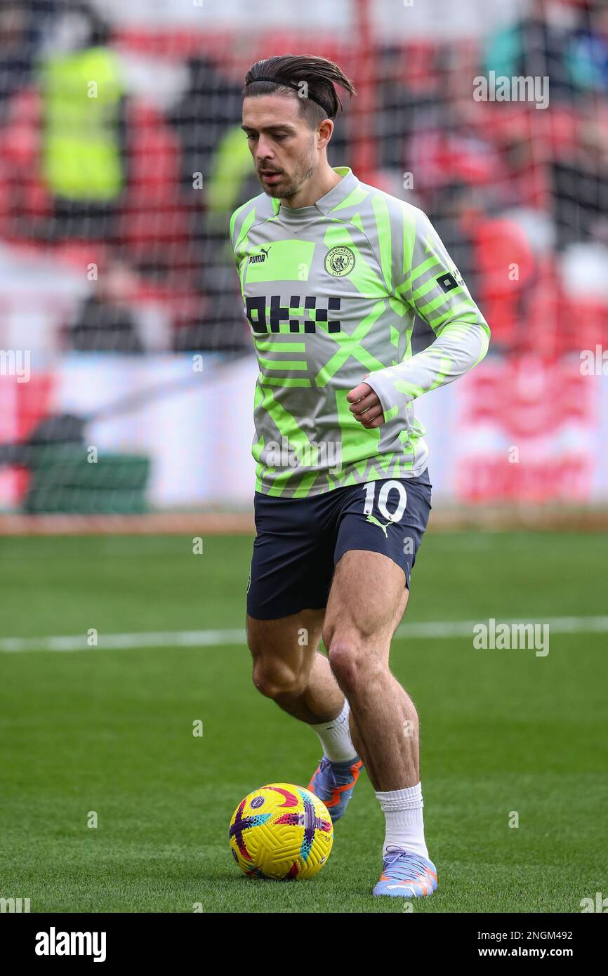 Jack Grealish #10 of Manchester City in pre-game warmup during the ...