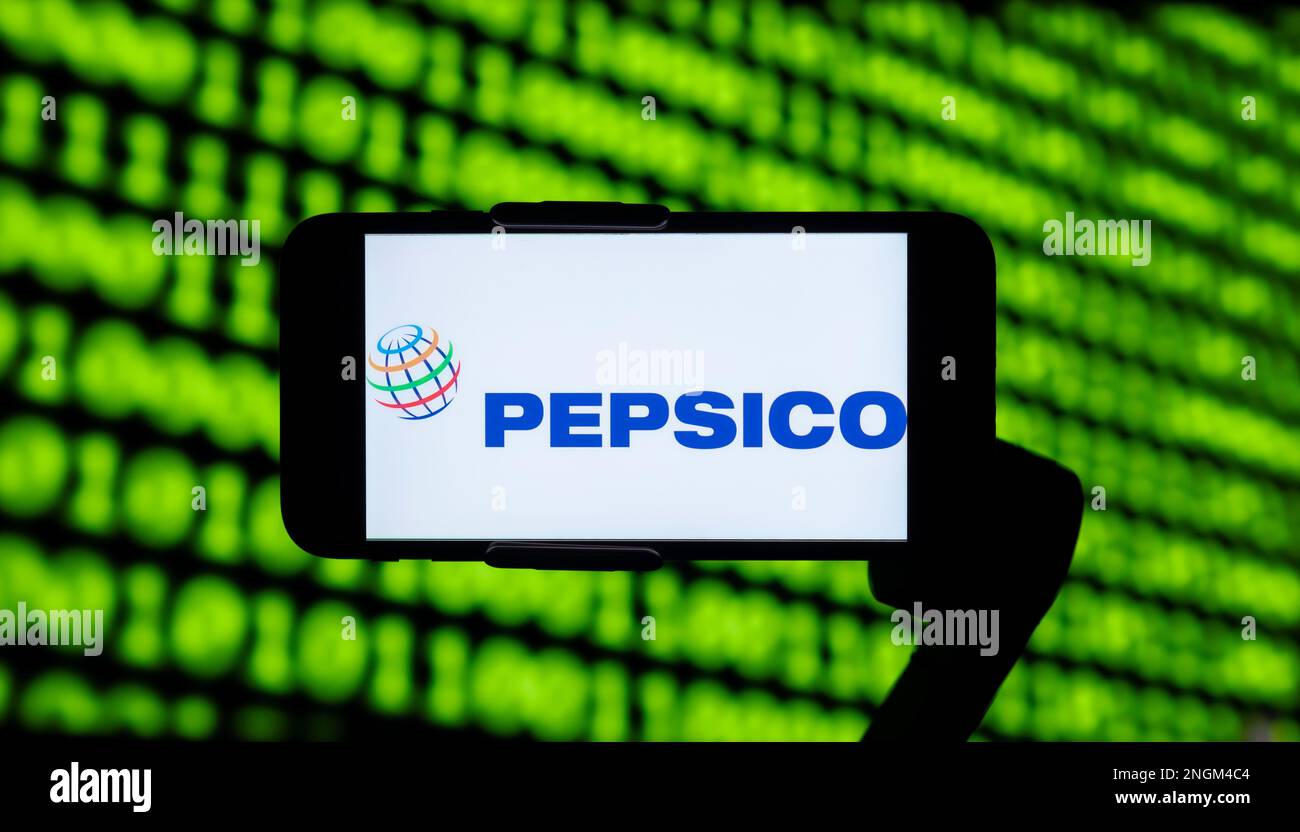 In this photo illustration, the logo of Pepsico seen displayed on a ...