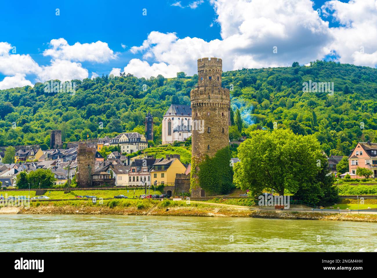 Bull Tower Ochsenturm near Rhein Rhine river in Loreley Lorelei ...