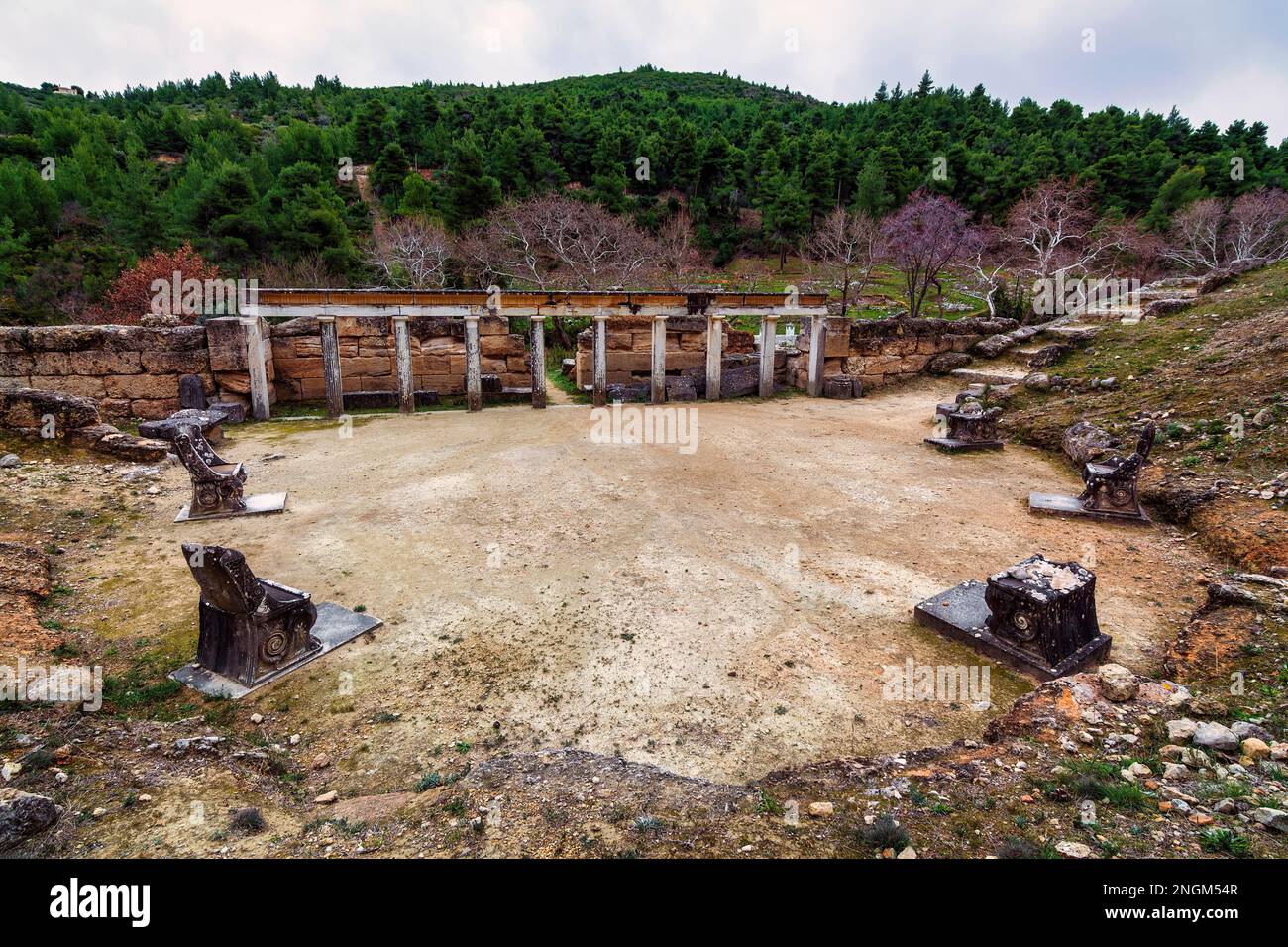 Panoramic view of the theatre of the Amphiareion Oropos Greece ...