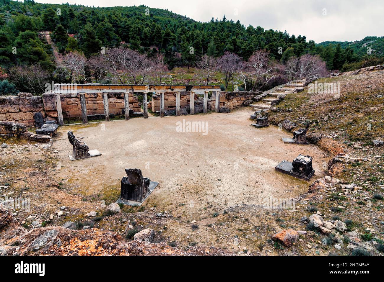Panoramic view of the theatre of the Amphiareion Oropos Greece ...