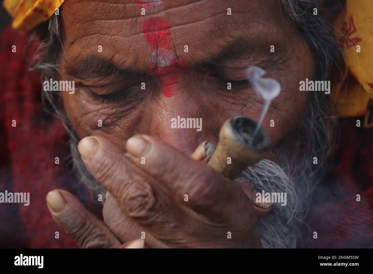 On February 18, 2023 in Kathmandu, Nepal. Sadhu, A holy personas and ...