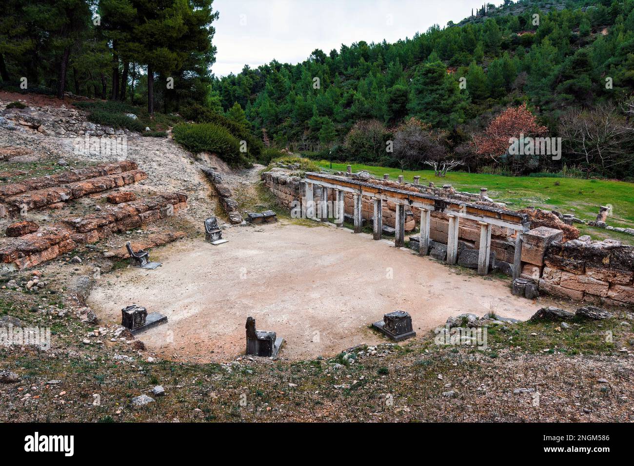 Panoramic view of the theatre of the Amphiareion Oropos Greece ...