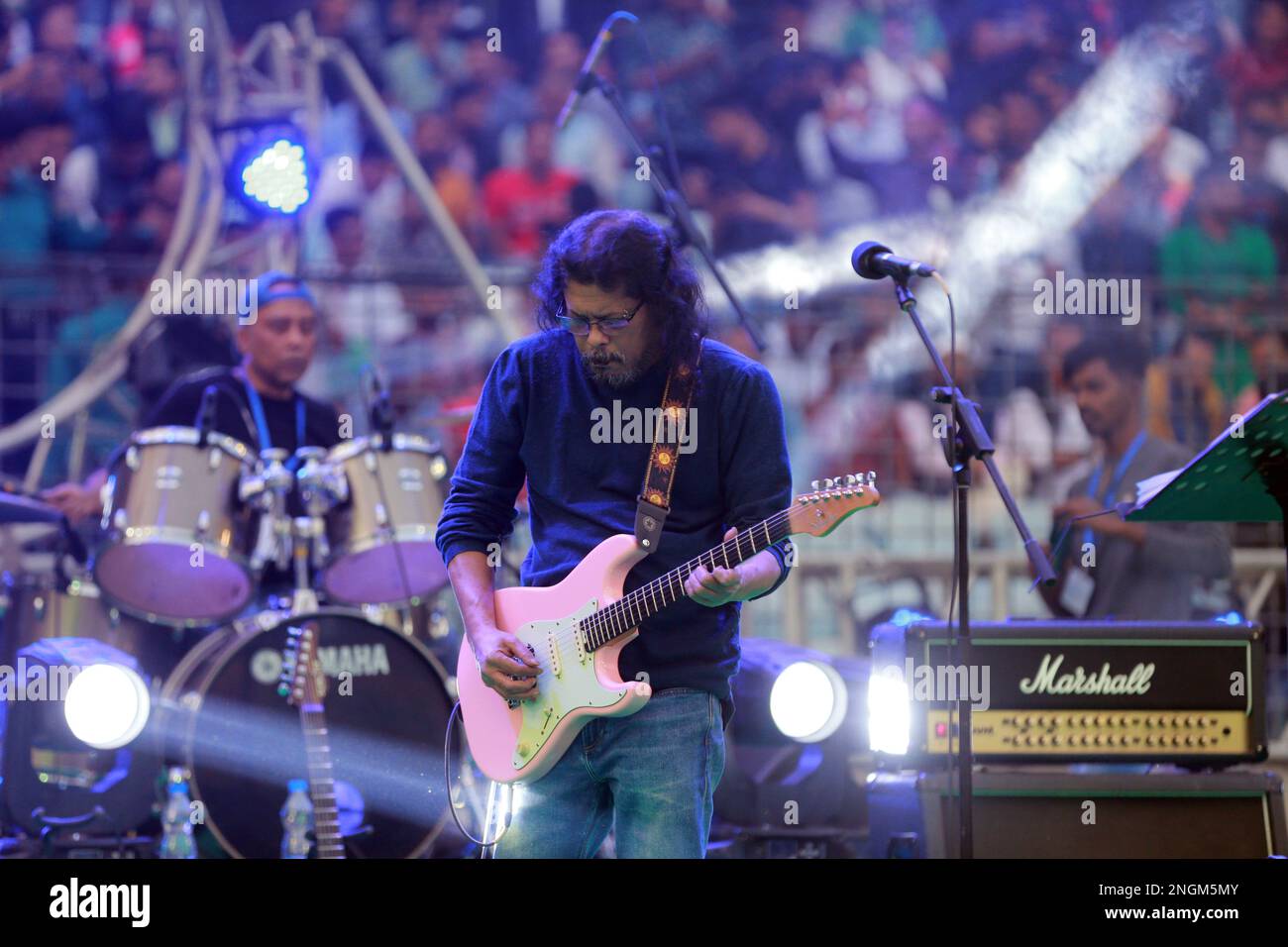 An electric atmosphere greeted band Nagar Baul, led by James performing at the Sher-e-Bangla ...