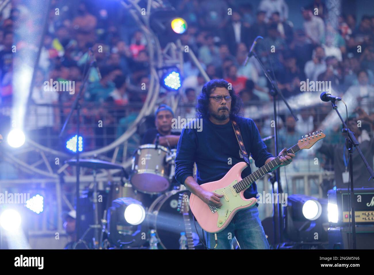 An electric atmosphere greeted band Nagar Baul, led by James performing at the Sher-e-Bangla ...