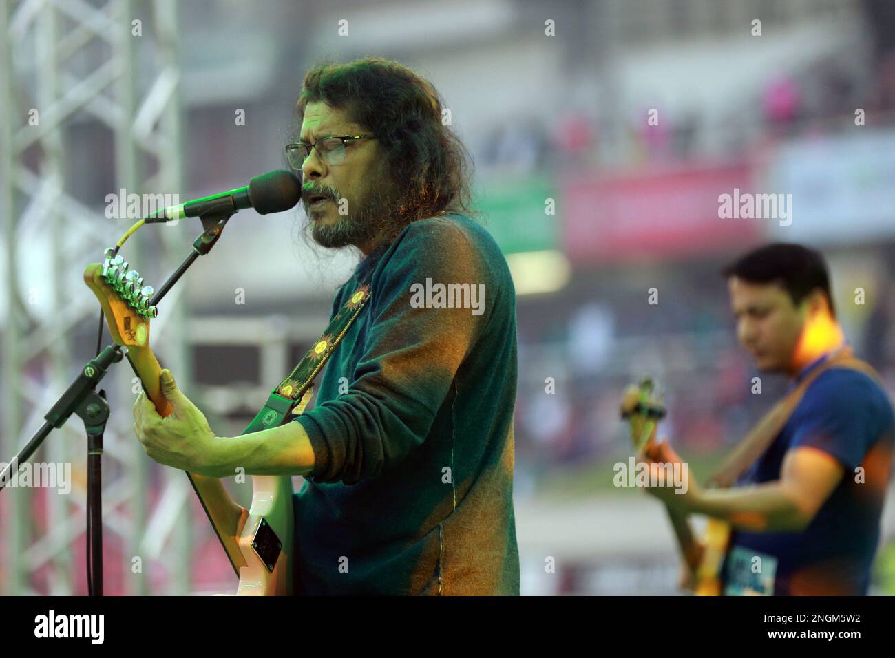 An electric atmosphere greeted band Nagar Baul, led by James performing at the Sher-e-Bangla ...
