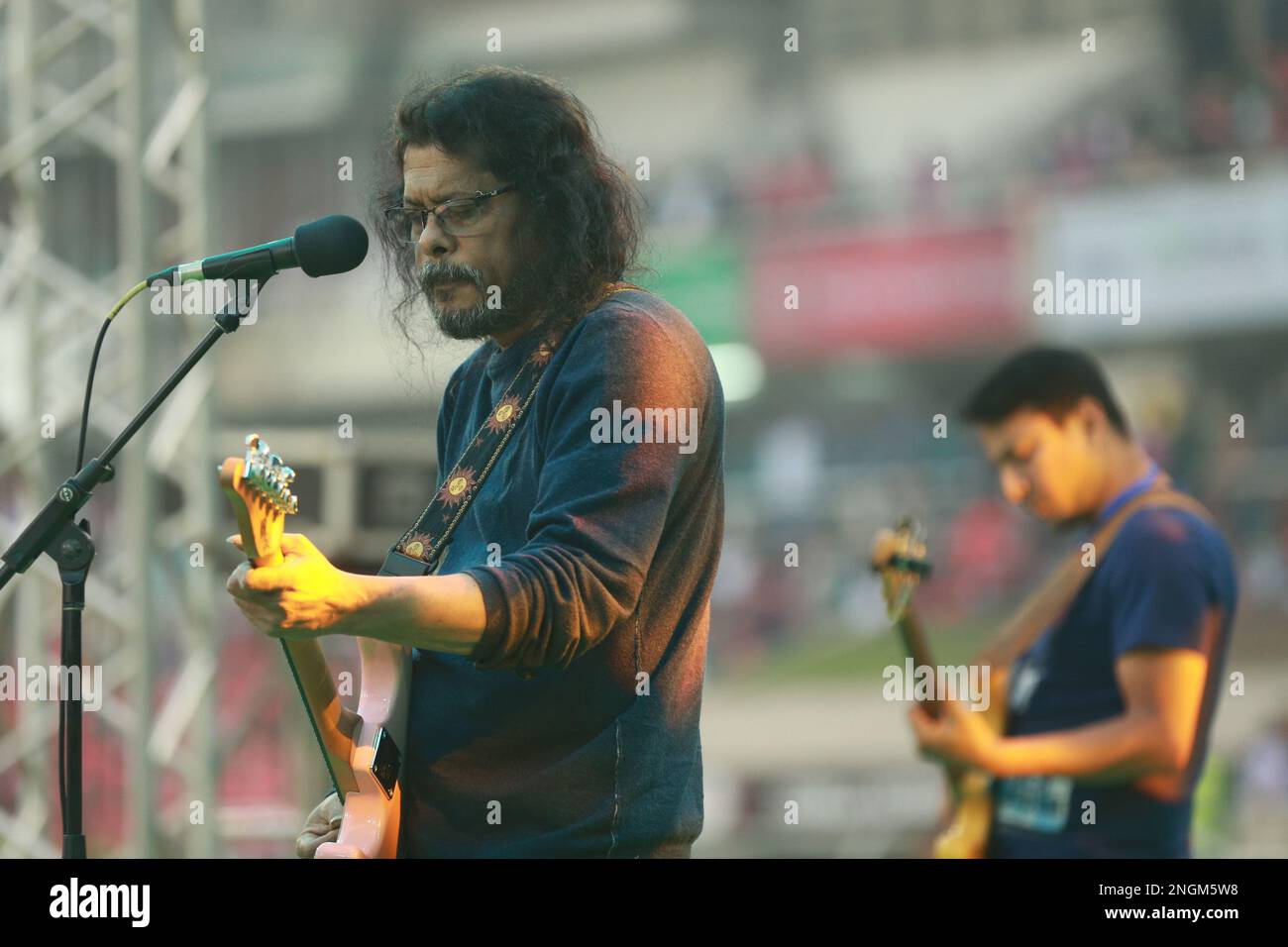An electric atmosphere greeted band Nagar Baul, led by James performing at the Sher-e-Bangla ...
