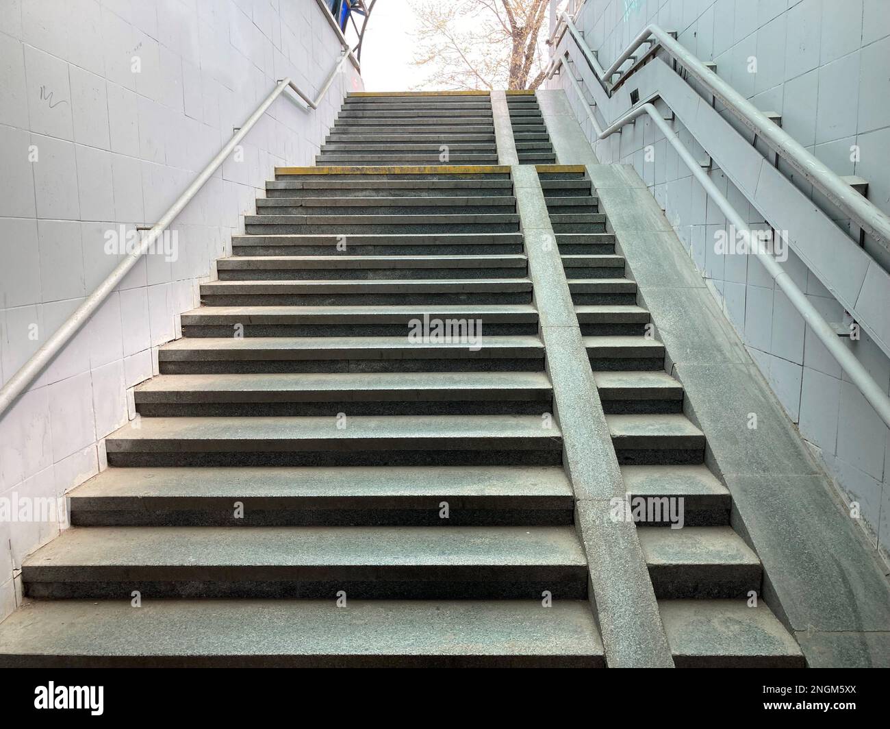 Steps close to going up. Close up view of design of old stone staircase ...