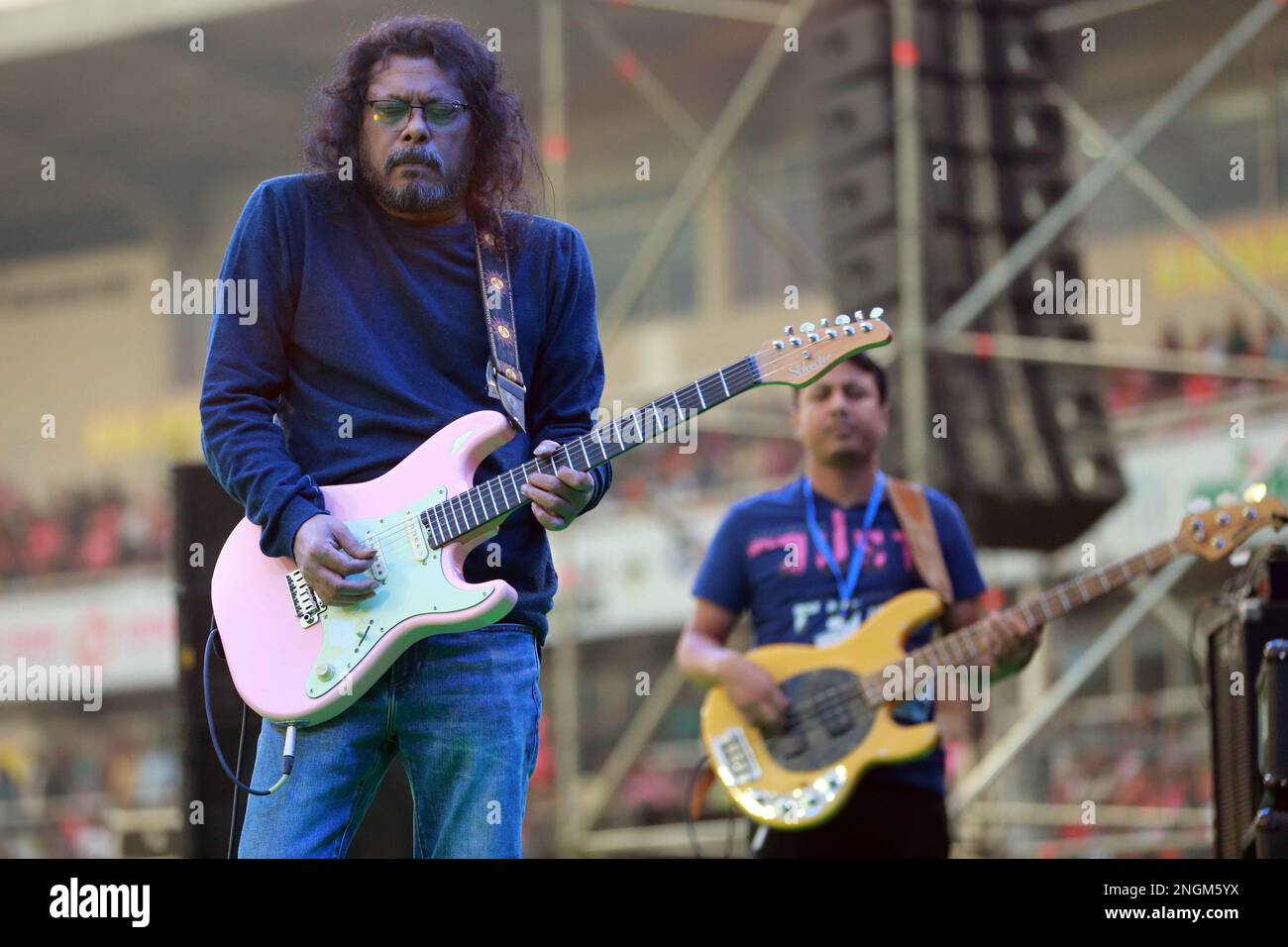 An electric atmosphere greeted band Nagar Baul, led by James performing at the Sher-e-Bangla ...