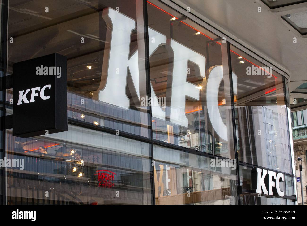 Illustration picture shows the KFC fast-food (Kentucky fried chicken ...