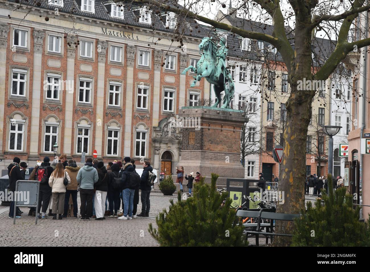 Copenhagen /Denmark/18 February 2023/Tourists gether for walk city ...