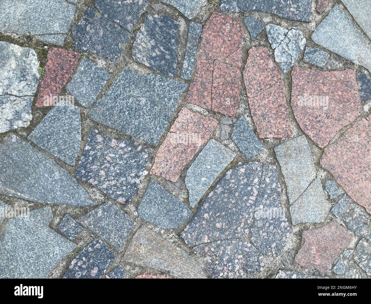 decorative stone floor texture on the terrace. Granite dirty paving ...
