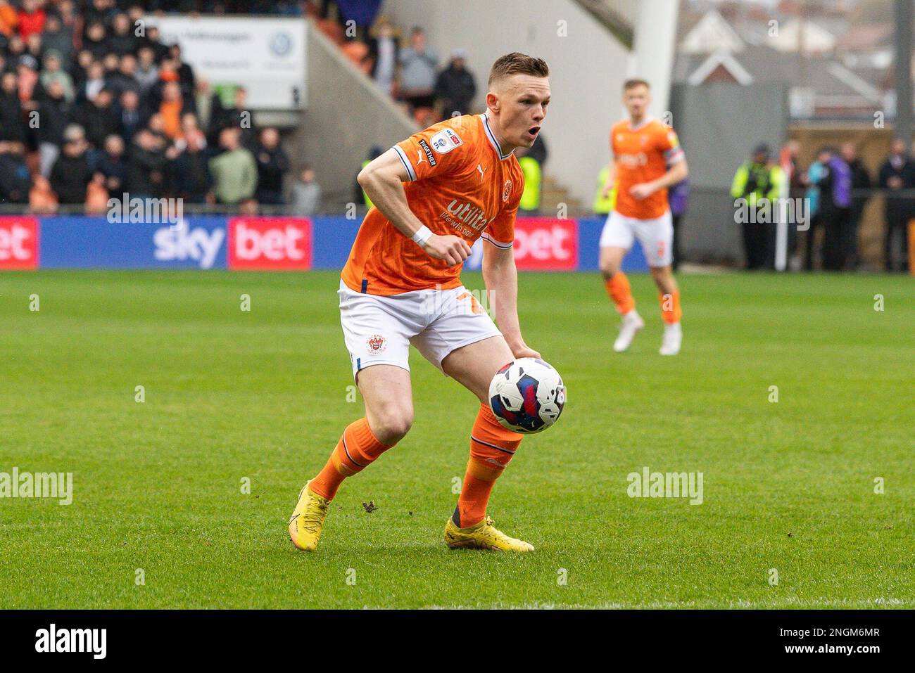Andy Lyons #24 of Blackpool in action during the game during the Sky ...