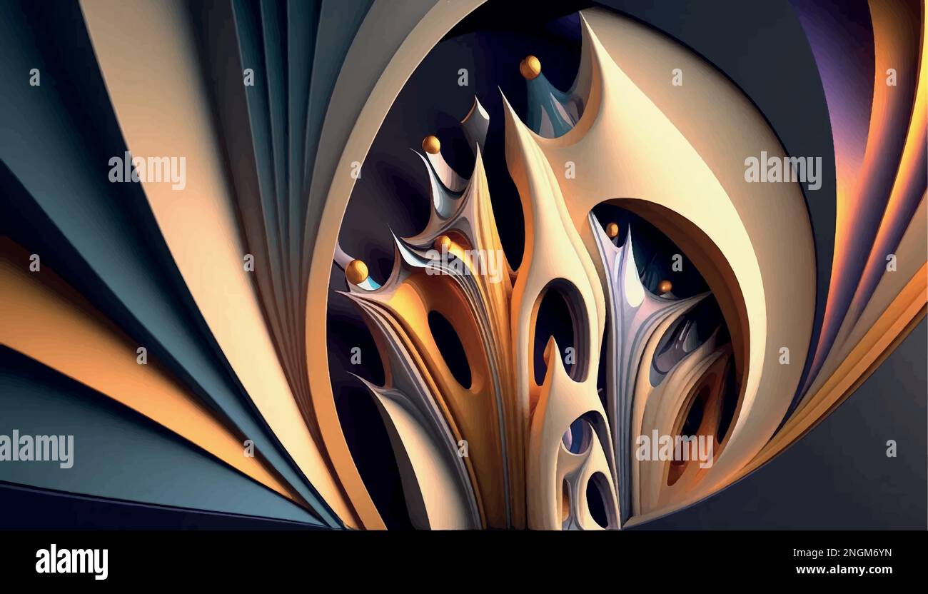 Curly abstract background. Geometric figures. . Modern luxury rounded ...