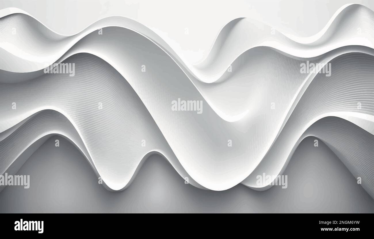 Abstract white and light gray waves, soft texture. Vector illustration ...