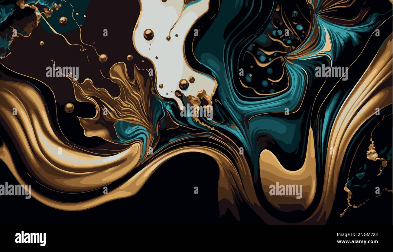 Luxurious ink paint texture. Marble texture of golden stone ...