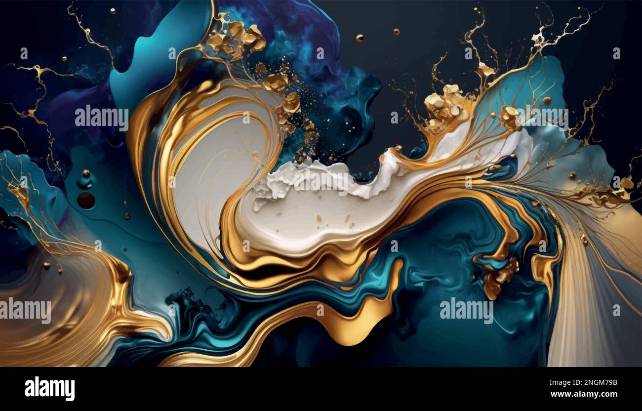 Luxurious ink paint texture. Marble texture of golden stone ...