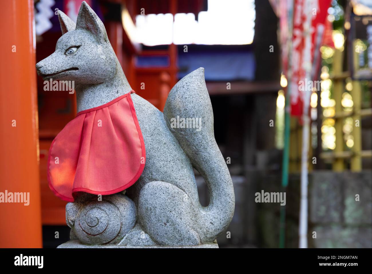 A statue of fox at Japanese Shrine Stock Photo - Alamy