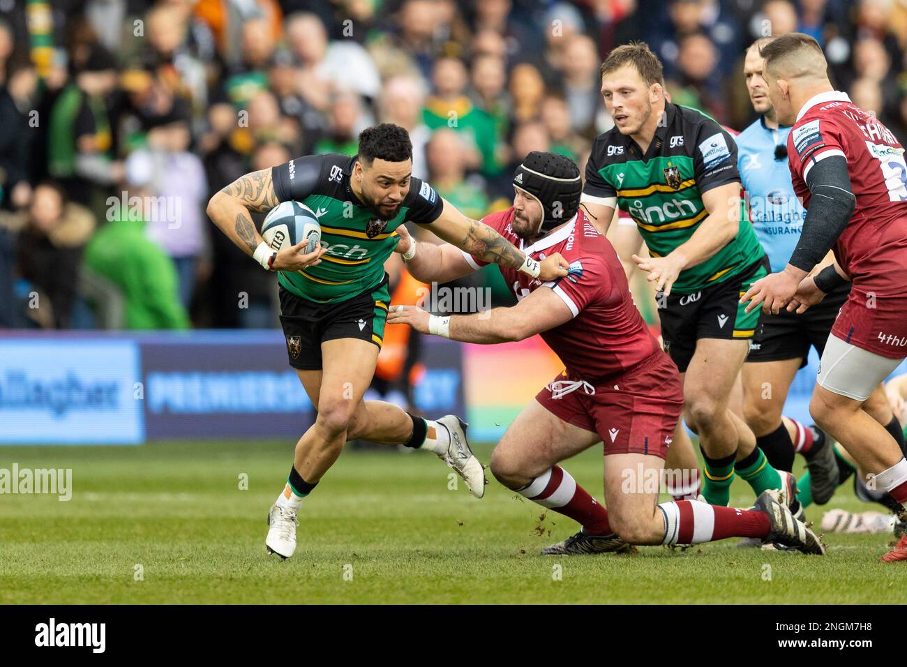 Northampton, UK. 18th Feb, 2023. Matt Proctor of Northampton Saints is ...