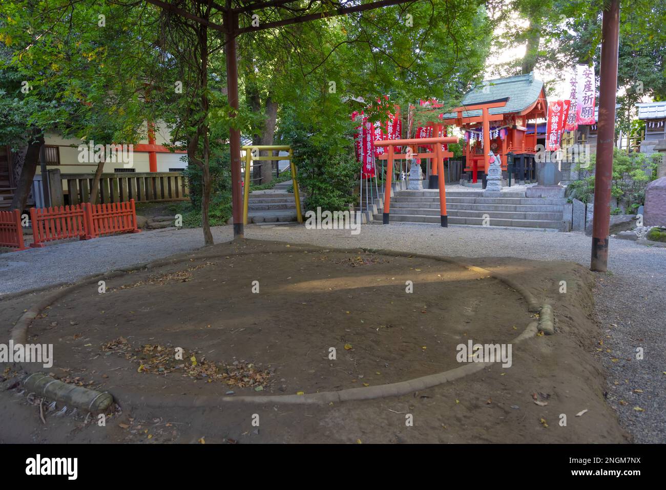A stage of sumo-wrestling at Japanese Shrine Stock Photo - Alamy