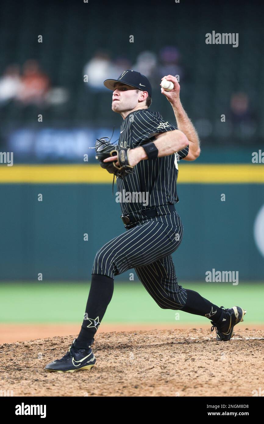 February 17, 2023: Sam Hliboki #40 Vanderbilt pitcher works from the ...