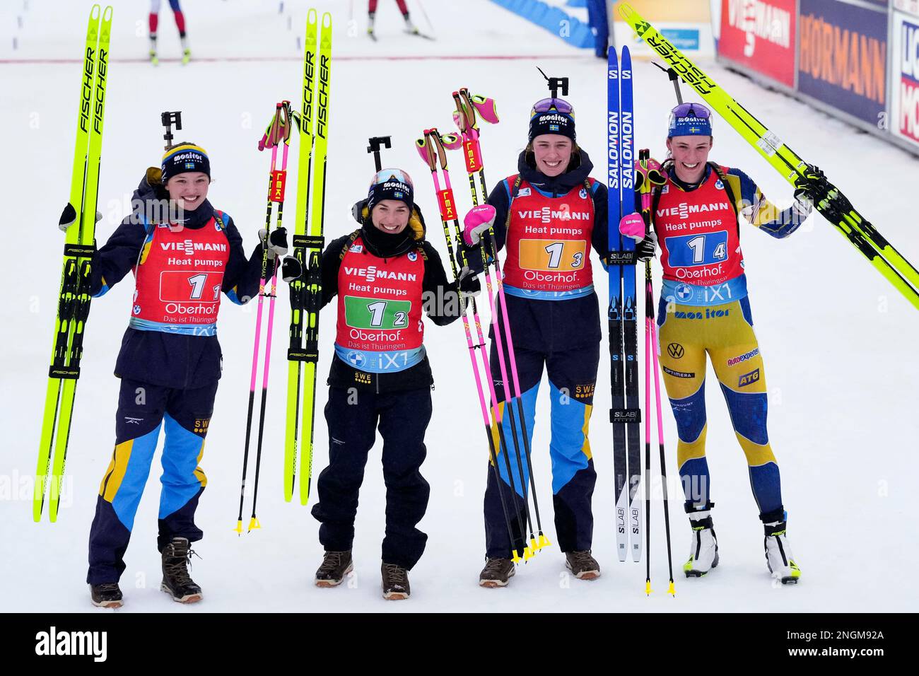 Linn Persson, of Sweden, from left, Anna Magnusson, of Sweden, Elvira ...