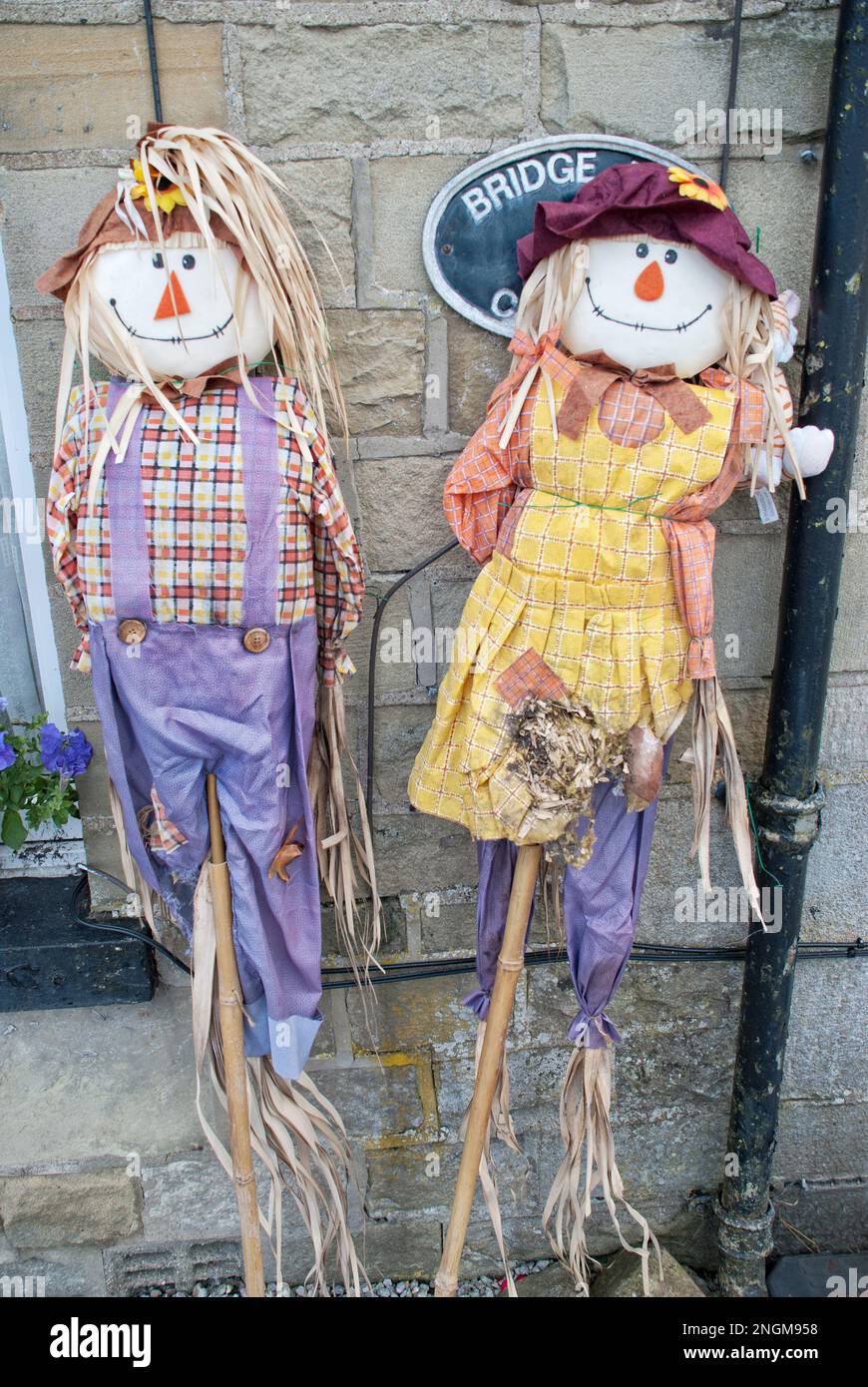 Scarecrows follow a different theme each year at the annual Kettlewell ...