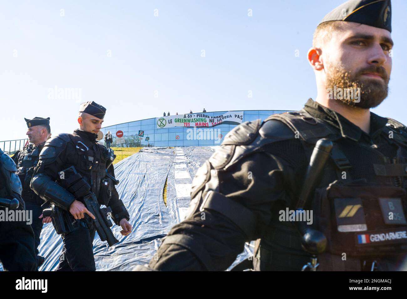 Lavaur, France. 18th Feb, 2023. An Extinction Rebellion action at ...
