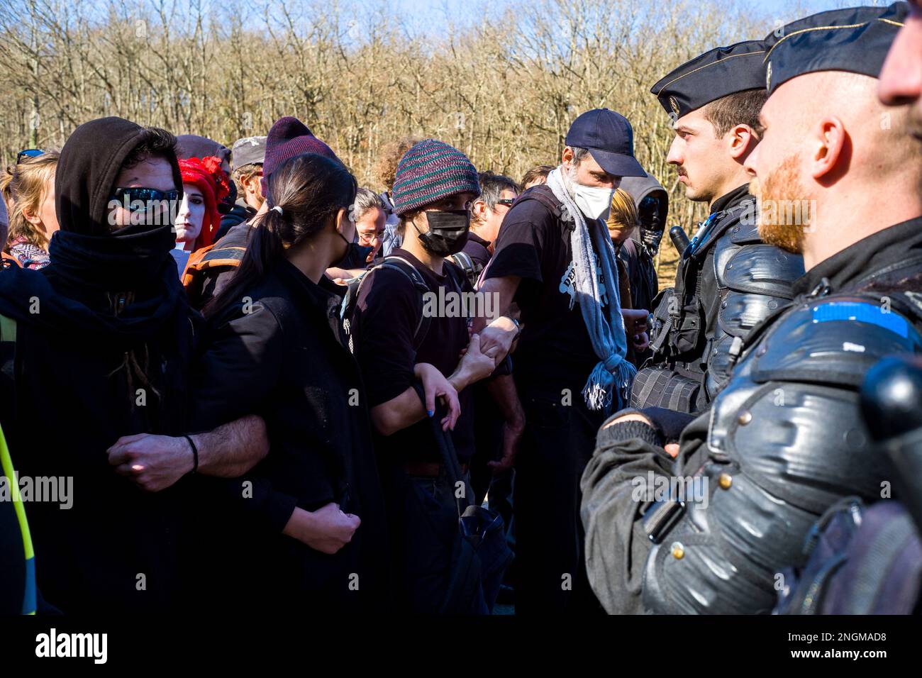 Lavaur, France. 18th Feb, 2023. An Extinction Rebellion action at ...
