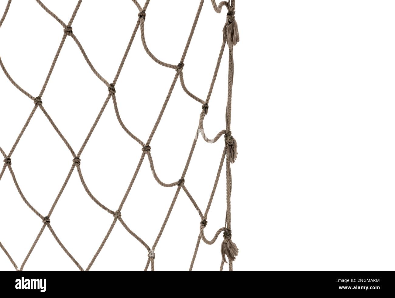 Texture or background from a football, tennis net with holes on a white ...