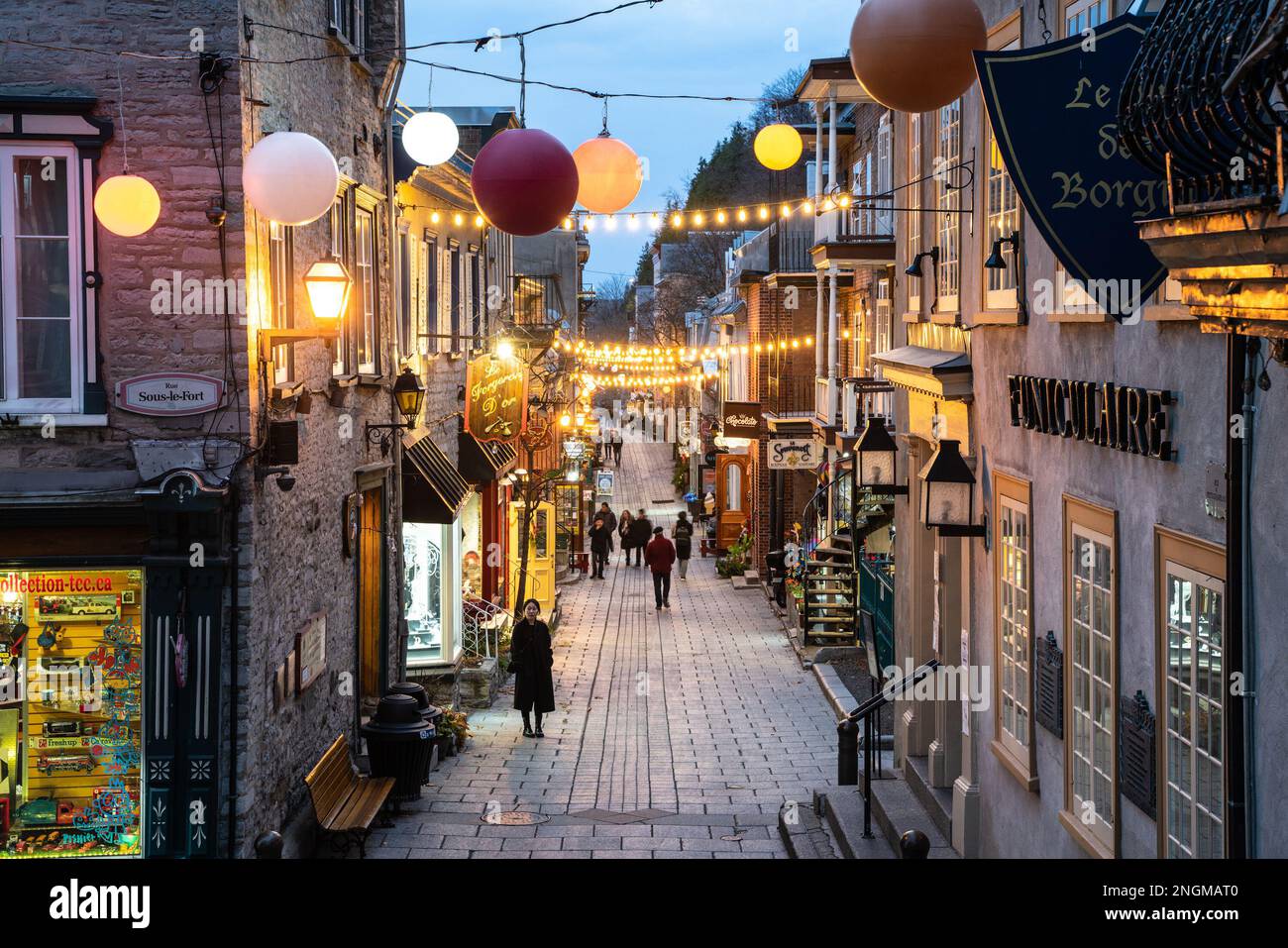 Quebec City, Canada - November 7, 2022: View of historic lower Quebec ...