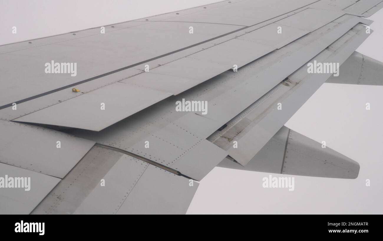 Flaps close airplane wing closeup hi-res stock photography and images ...